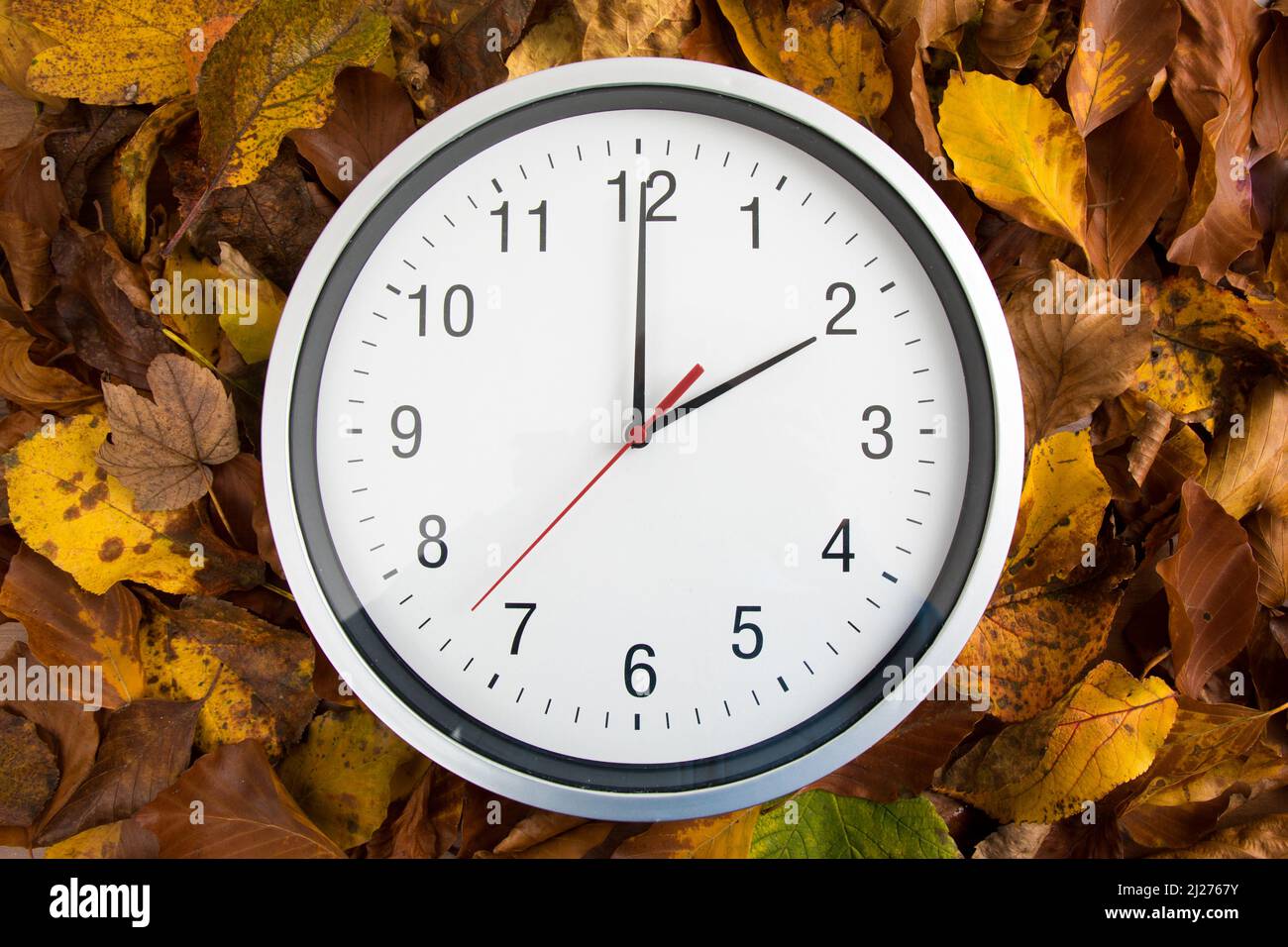 a photo of clock time change summer to winter time Stock Photo - Alamy