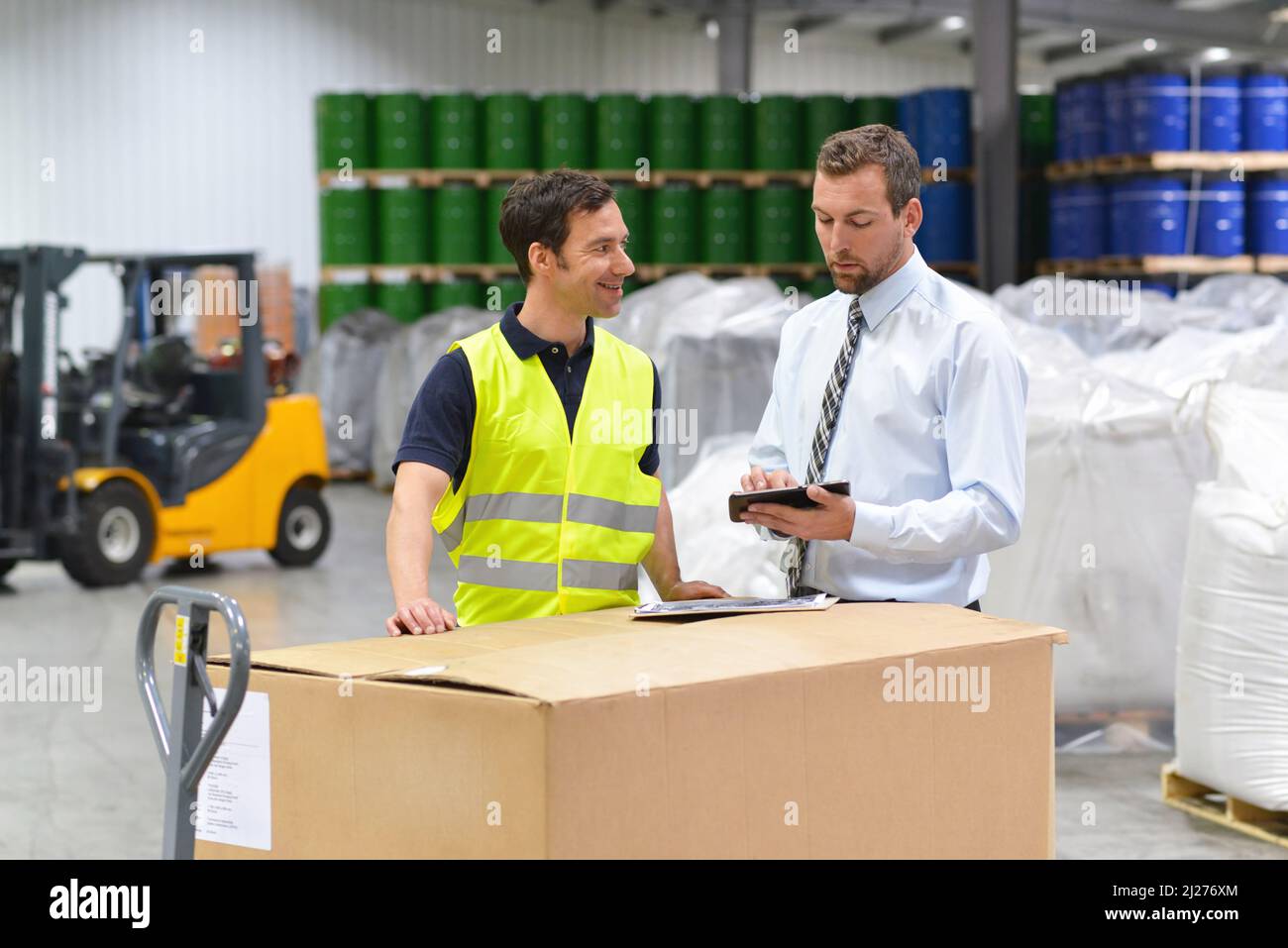 group of manager and worker in the logistics industry work in a ...
