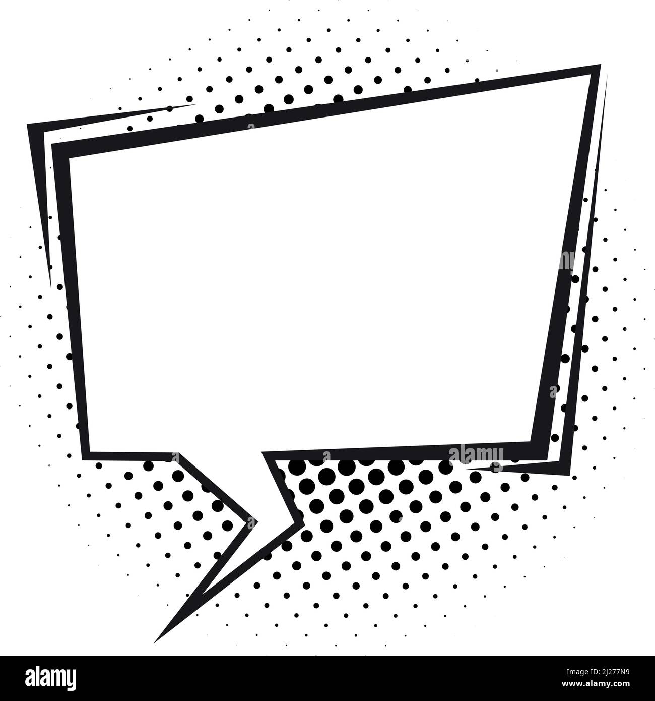 Square speech bubble template. Blank chat message in pop art style ...