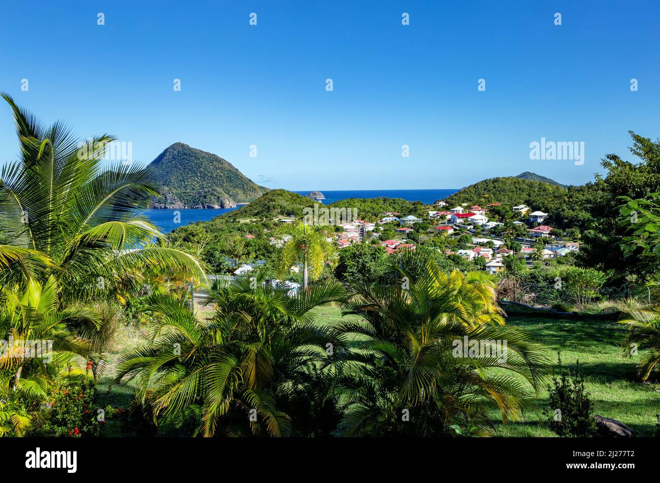 Village on the island of Terre-de-Bas, Iles des Saintes, Les Saintes ...
