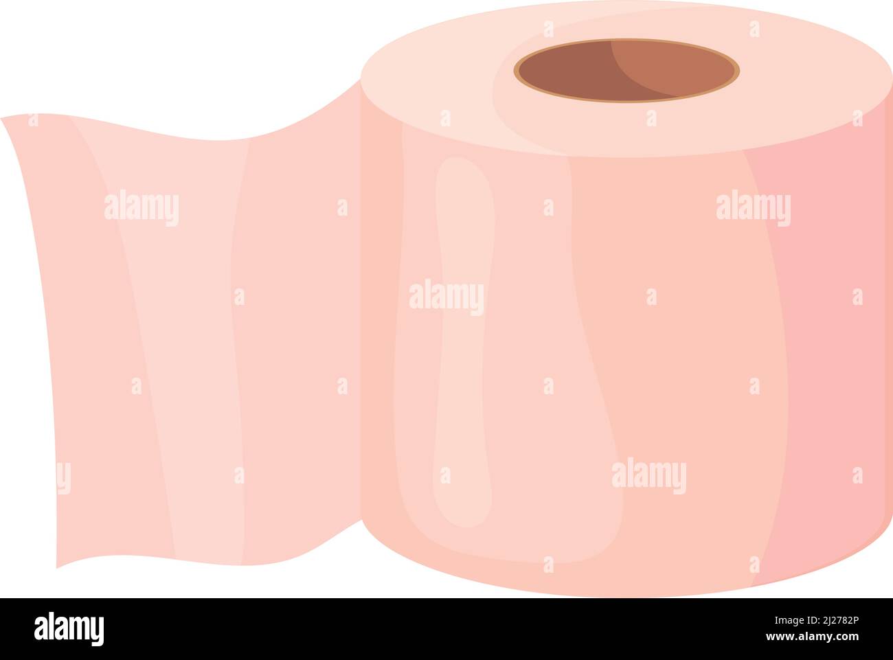 Toilet paper roll. Soft tissue cartoon icon isolated on white ...