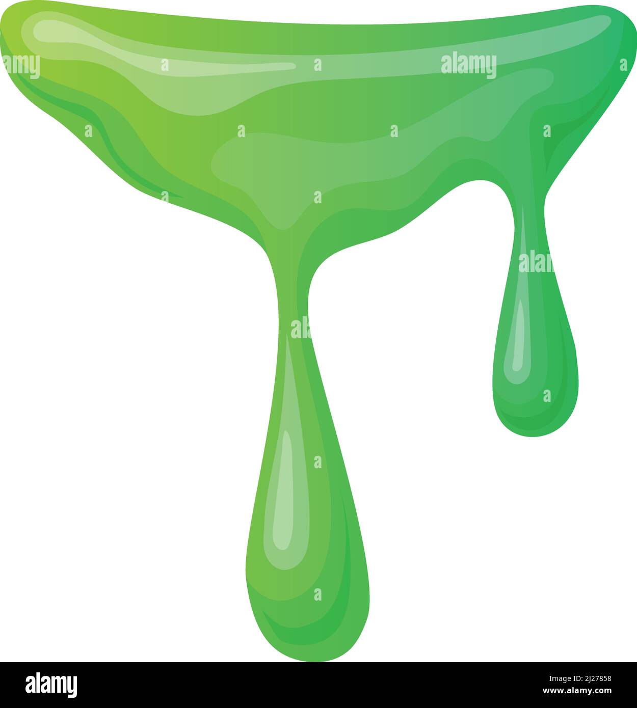 Dripping green paint. Cartoon color liquid spill isolated on white ...