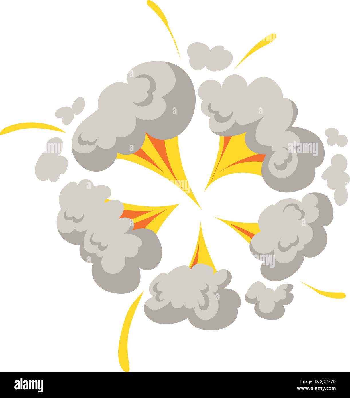 Comic boom effect with clouds of smoke. Cartoon bang isolated on white ...