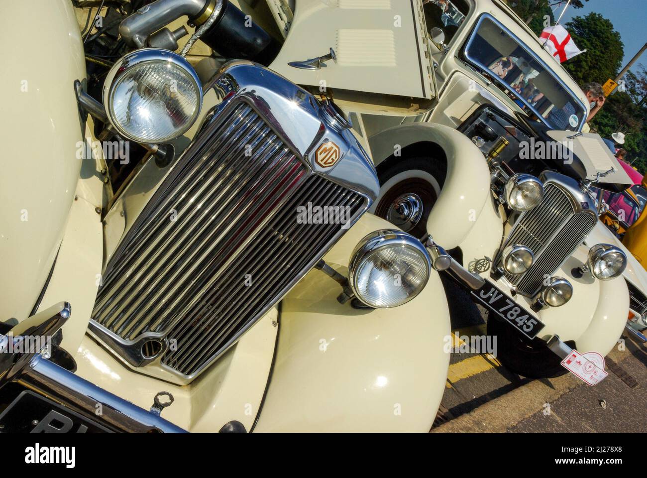 Classic MG and Riley cars on show in Southend on Sea, Essex, UK. London ...