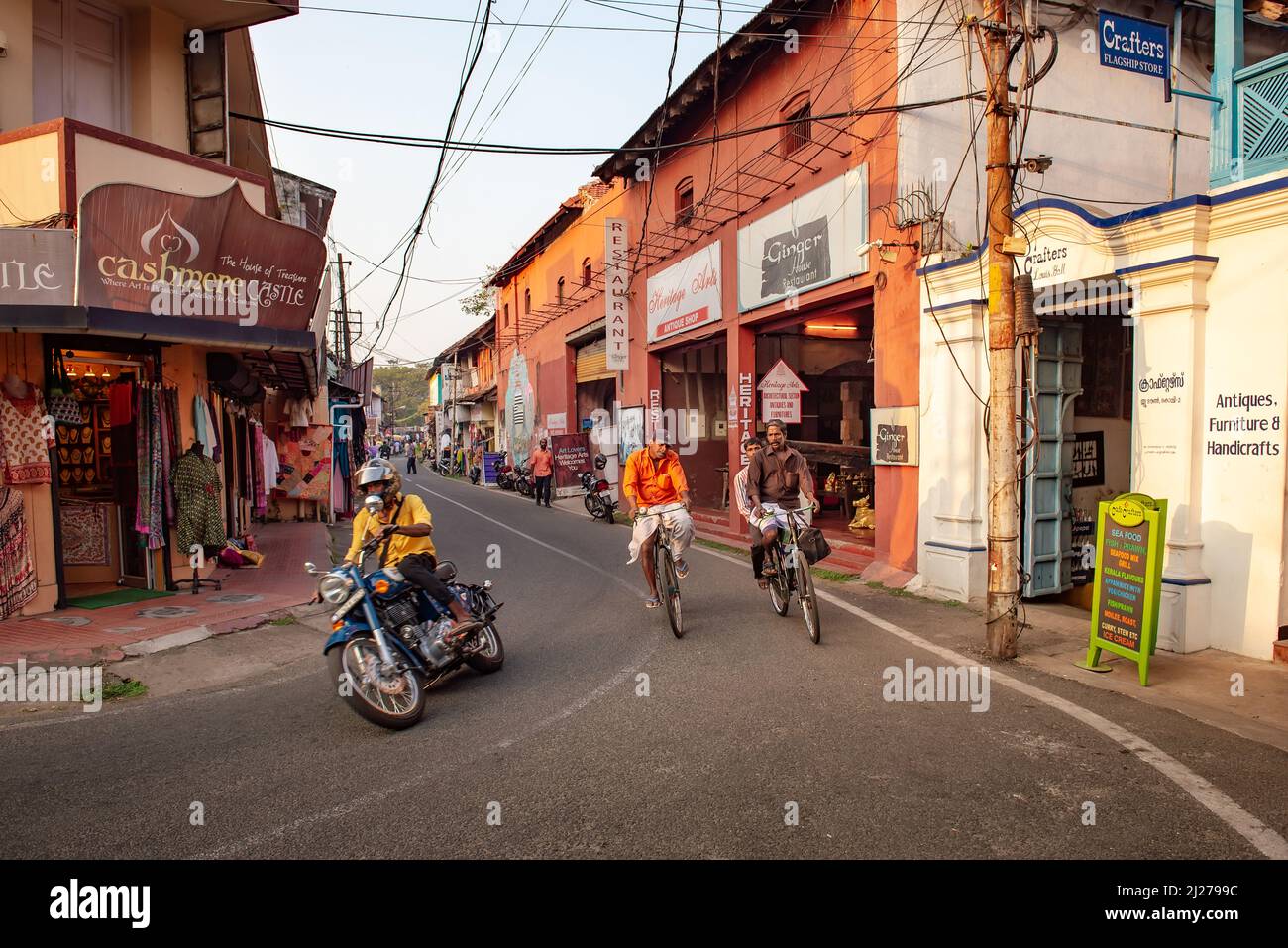 Kochi, India - January 16, 2017: Indian people on famous historic ...