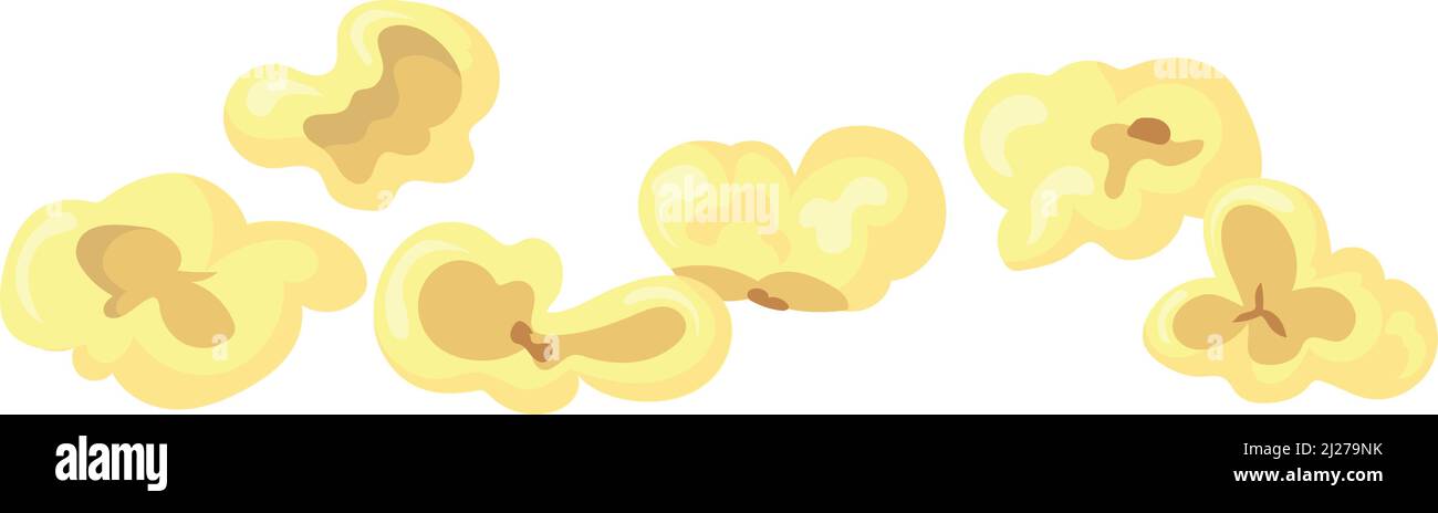 Cartoon popcorn. Classic movie snack. Sweet cooked corn isolated on ...