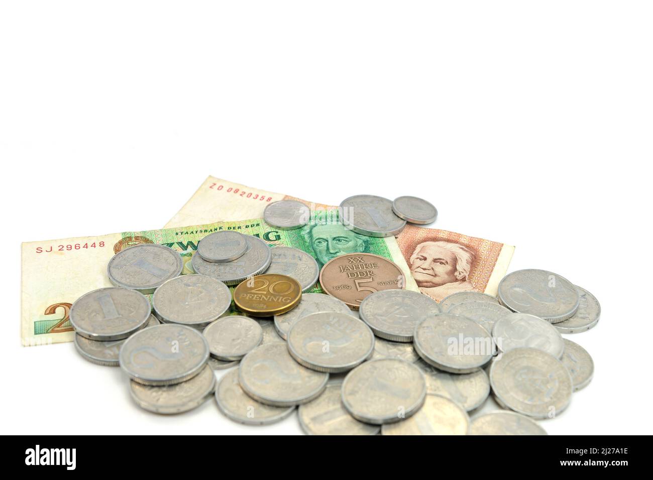 GDR money against white background Stock Photo - Alamy