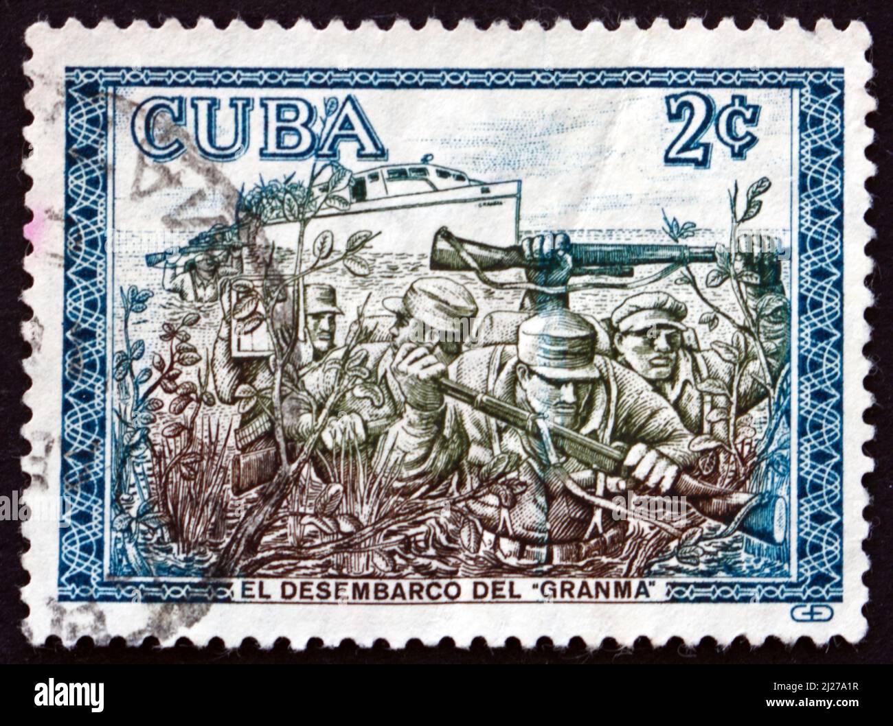 CUBA - CIRCA 1960: a stamp printed in the Cuba shows Rebels ...
