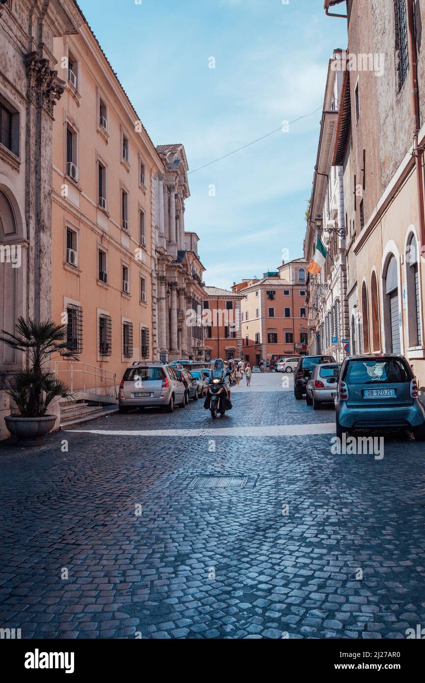Roman cityscape, Italy. A place for your design or text. View of street ...