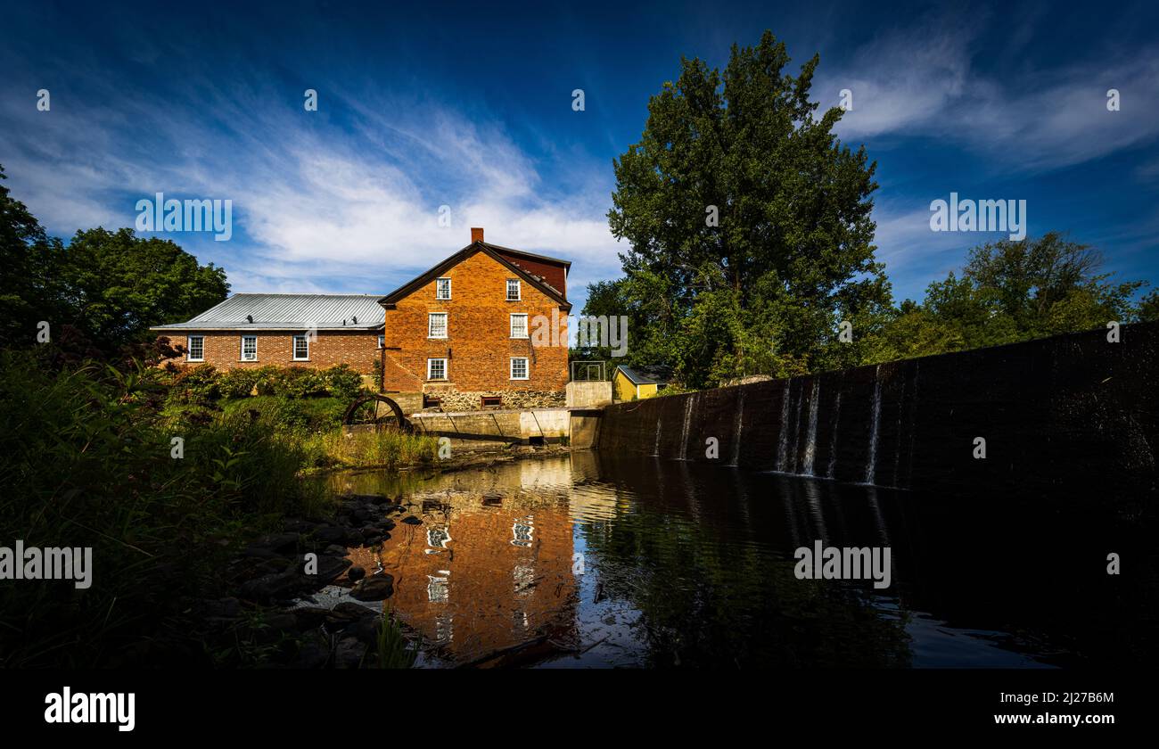 Water mill in a village in the Eastern Townships of Quebec, Canada ...