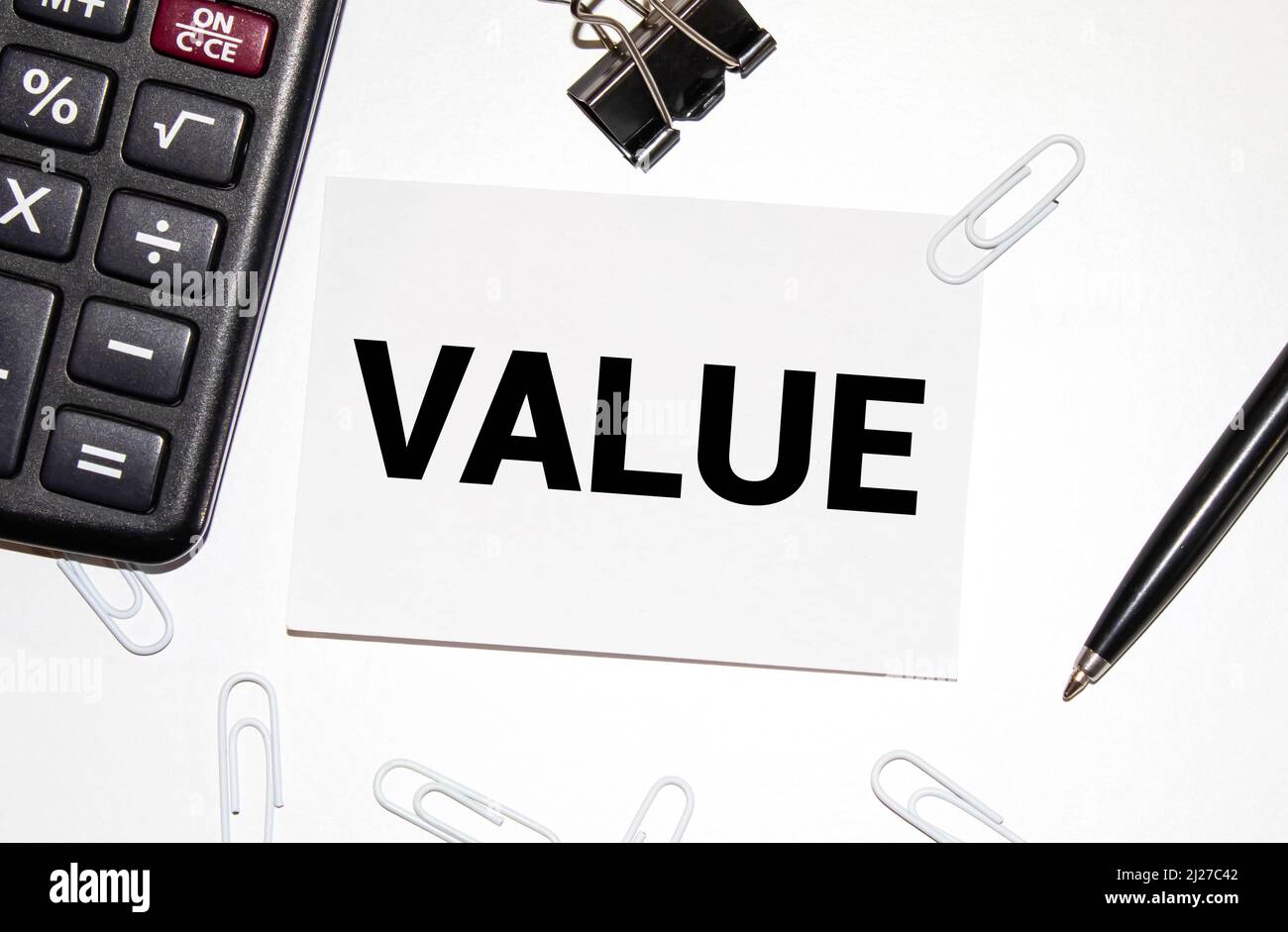 a sheet on a black background with text CORE VALUES. business concept ...