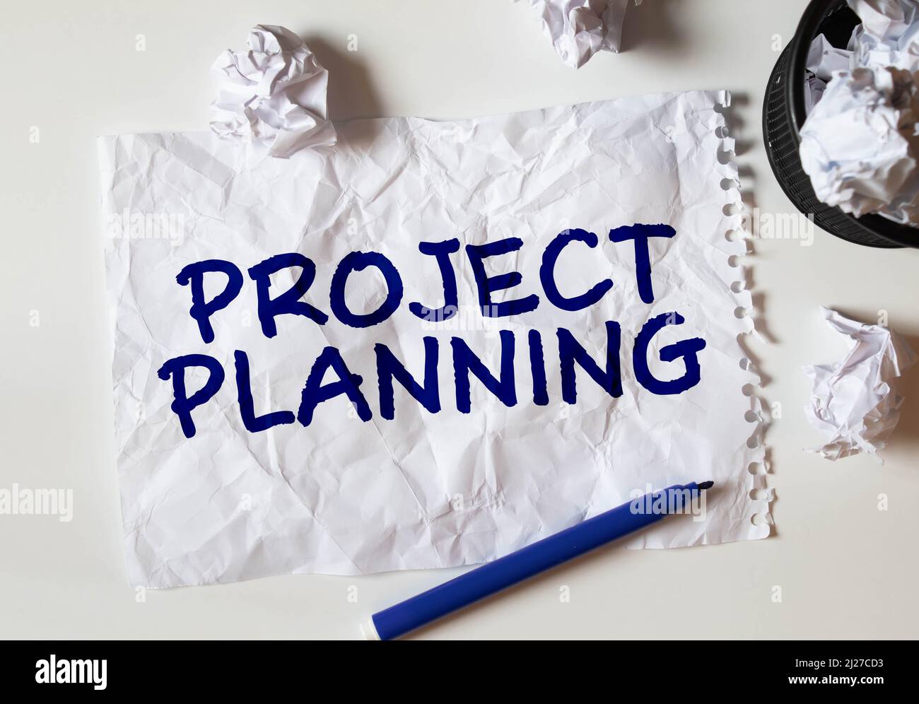 Project plan on sticky paper on Brown wood plank wall texture ...