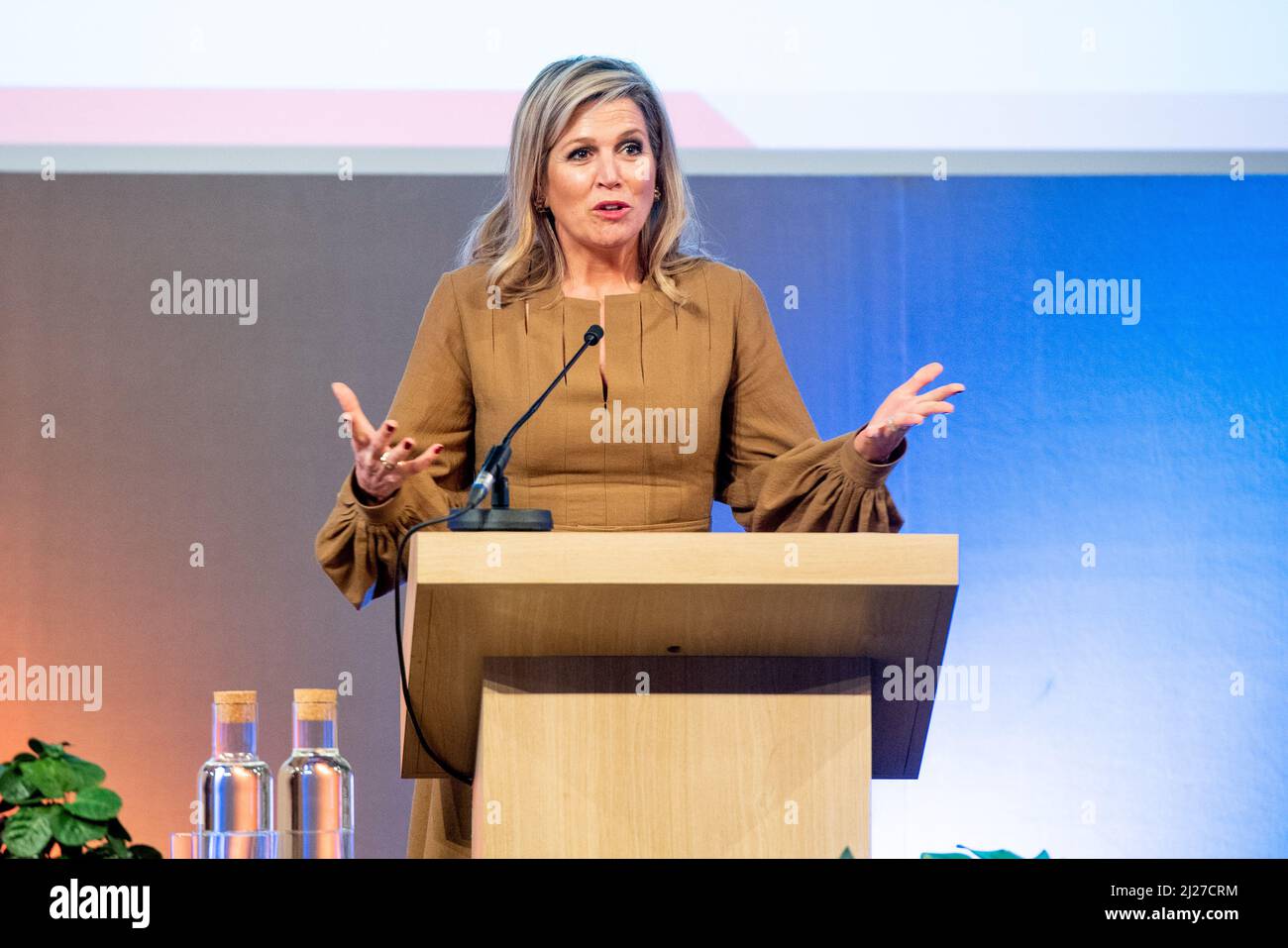 Queen Maxima at the VIP event of NLGrowt in the Achmea Congress Center ...