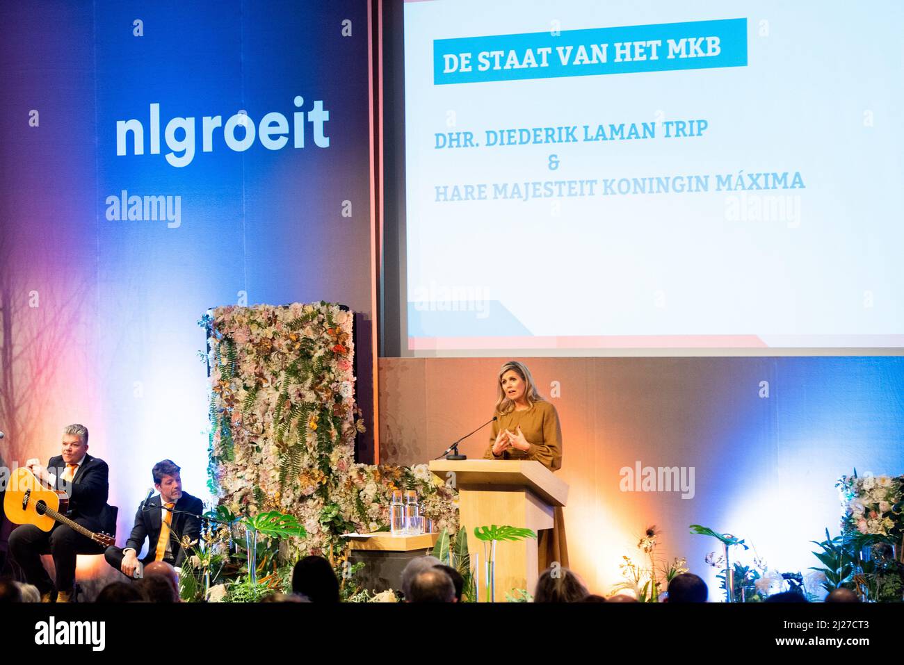 Queen Maxima at the VIP event of NLGrowt in the Achmea Congress Center ...