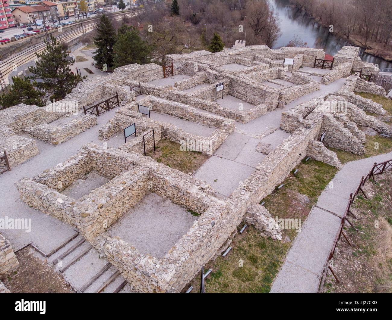 The ruins of the medieval stone fortress Kaleto located near Mezdra ...
