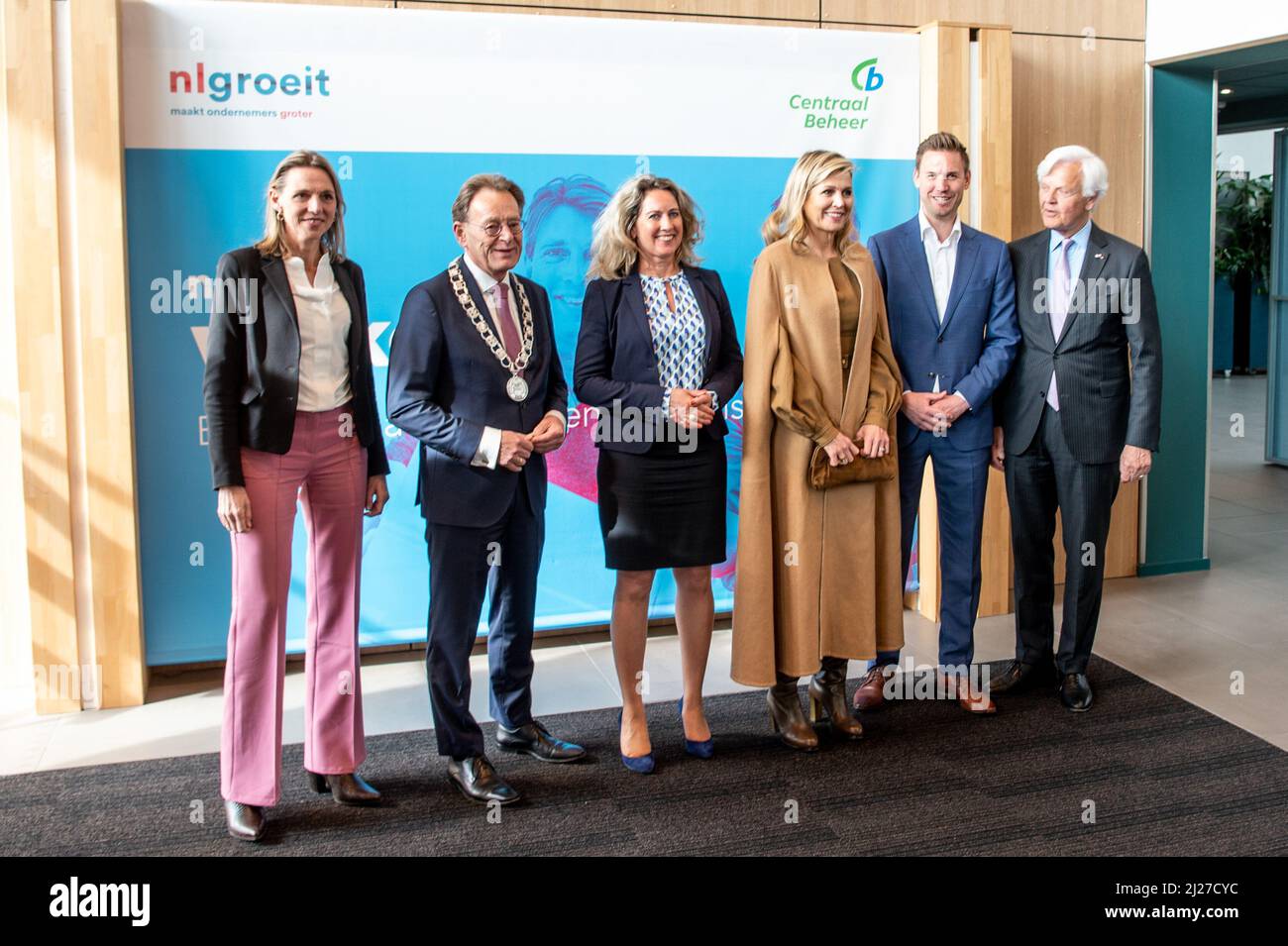 Queen Maxima at the VIP event of NLGrowt in the Achmea Congress Center ...
