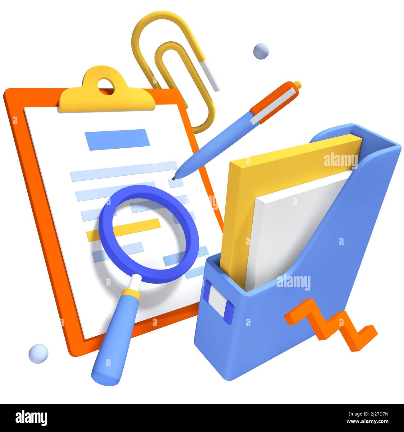 Files, folders and documents - modern realistic 3d illustration Stock ...