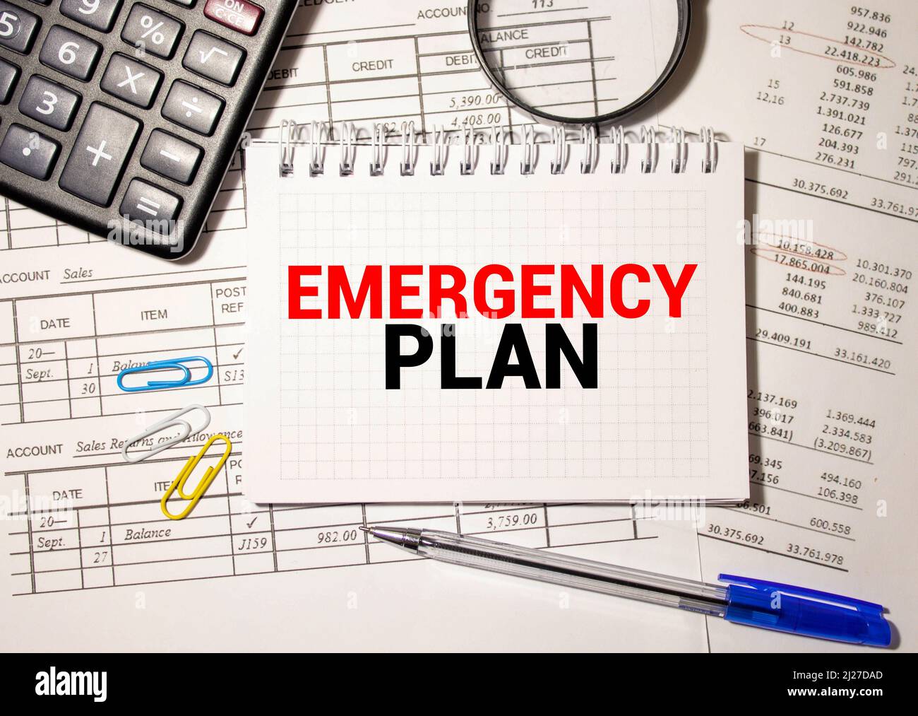 Handwriting Announcement text showing Emergency Plan. Business concept ...