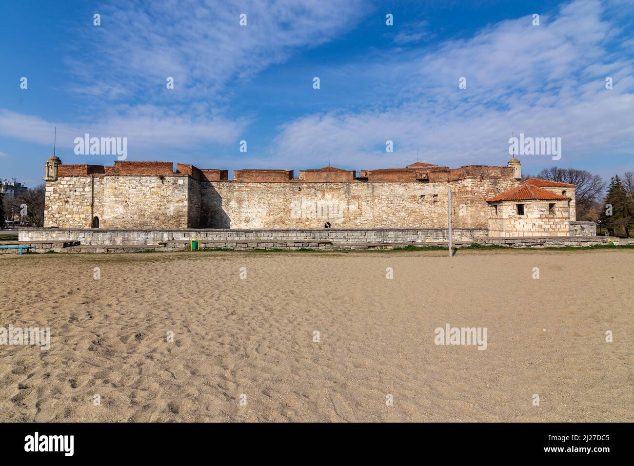 The preserved medieval fortress Baba Vida located on the Danube river ...