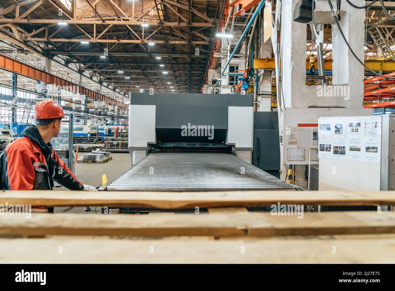 Industrial automated machine for working with metal in a factory Stock ...