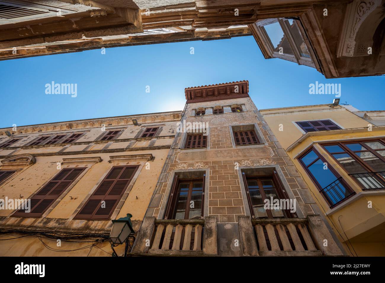 Traditional buildings in the city of Ciutadella de Menorca, Balearic ...