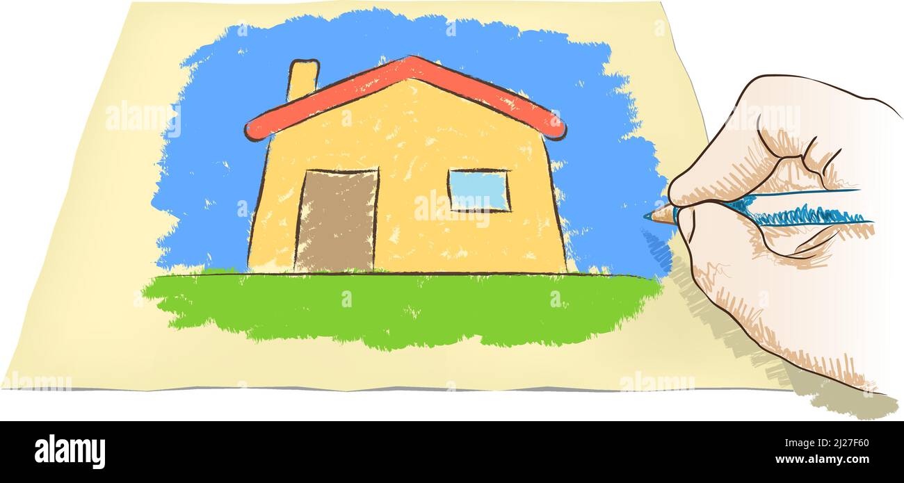 Hand draws a house, vector illustration Stock Vector Image & Art - Alamy