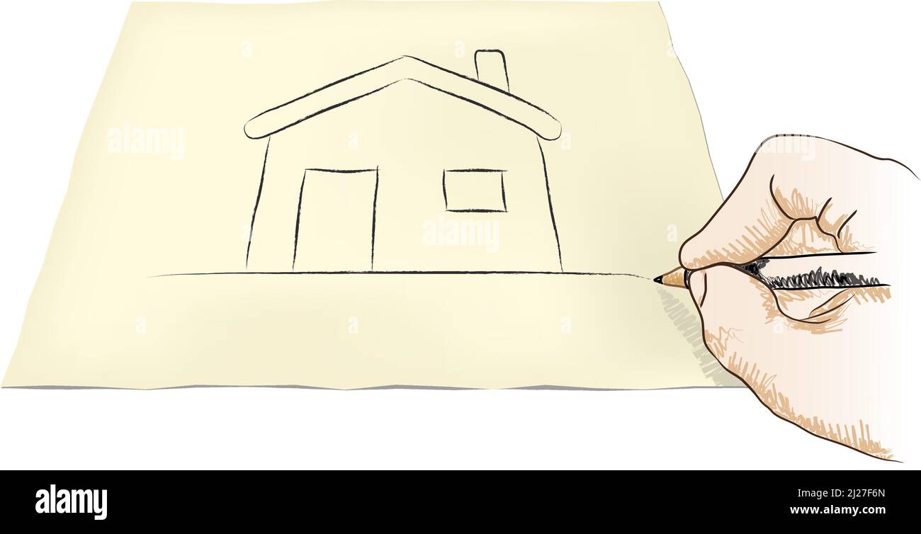 Hand draws a house, vector illustration Stock Vector Image & Art - Alamy