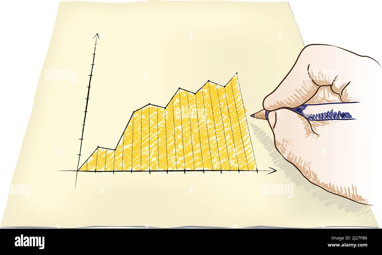 Hand draws a graph, vector illustration Stock Vector Image & Art - Alamy