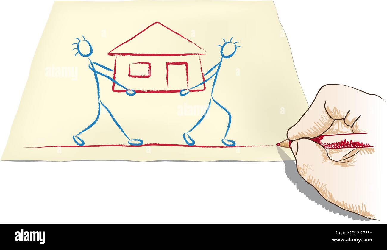 Hand draws a house, vector illustration Stock Vector Image & Art - Alamy