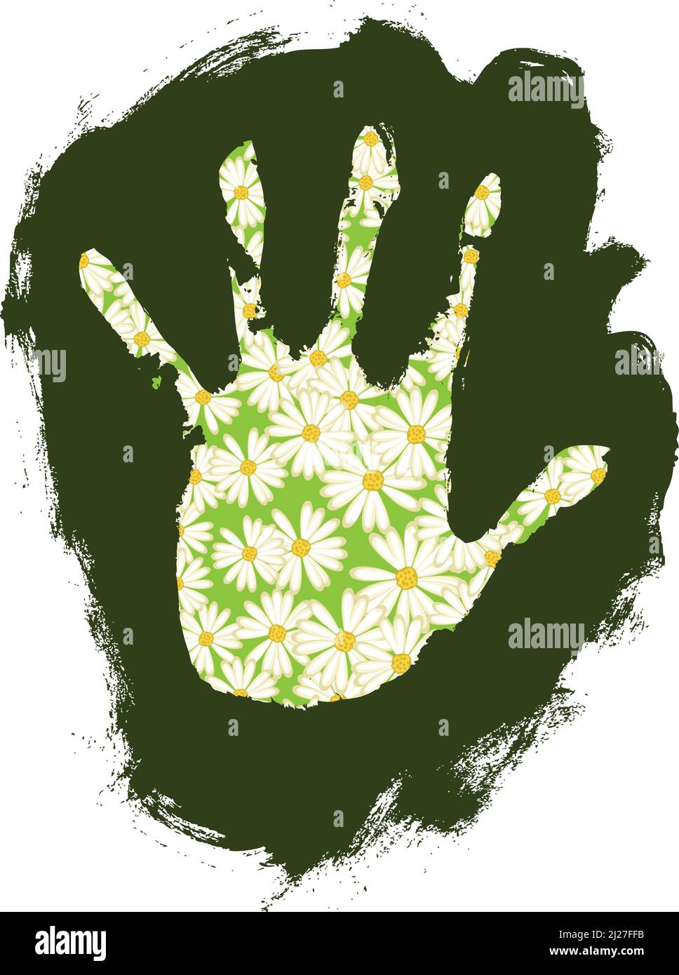 Hand and leaf, vector illustration Stock Vector Image & Art - Alamy