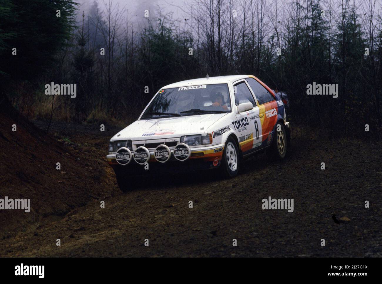 Rod Millen (NZ) John Bellefleur (CDN) Mazda 323 Familia 4WD GrA Stock ...