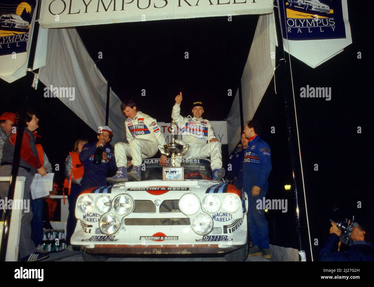 Markku Alen (FIN) Ilkka Kivimaki (FIN) Lancia Delta S4 GrB Martini ...