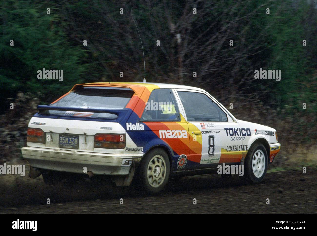 Rod Millen (NZ) John Bellefleur (CDN) Mazda 323 Familia 4WD GrA Stock ...