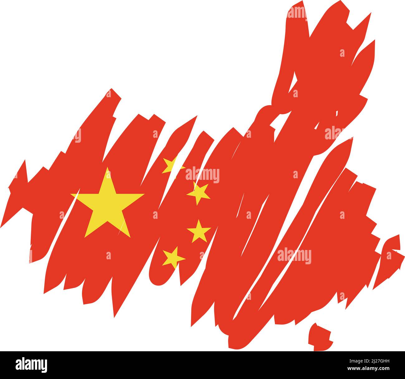 Map flag China, vector illustration Stock Vector Image & Art - Alamy