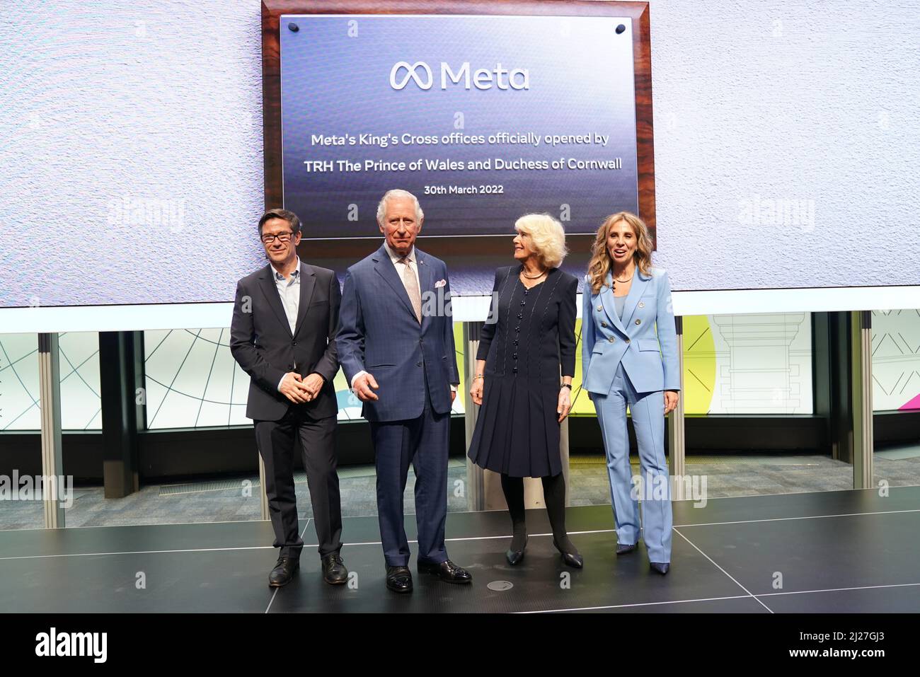 The Prince of Wales and Duchess of Cornwall unveil a digital plaque as ...