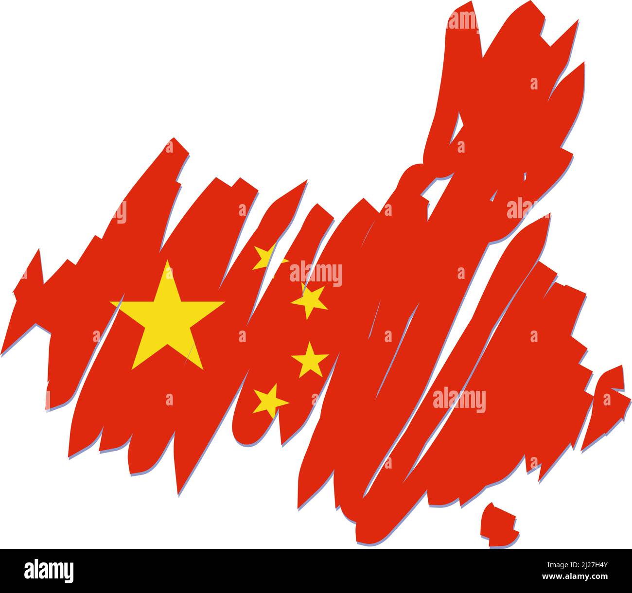 Map flag China, vector illustration Stock Vector Image & Art - Alamy