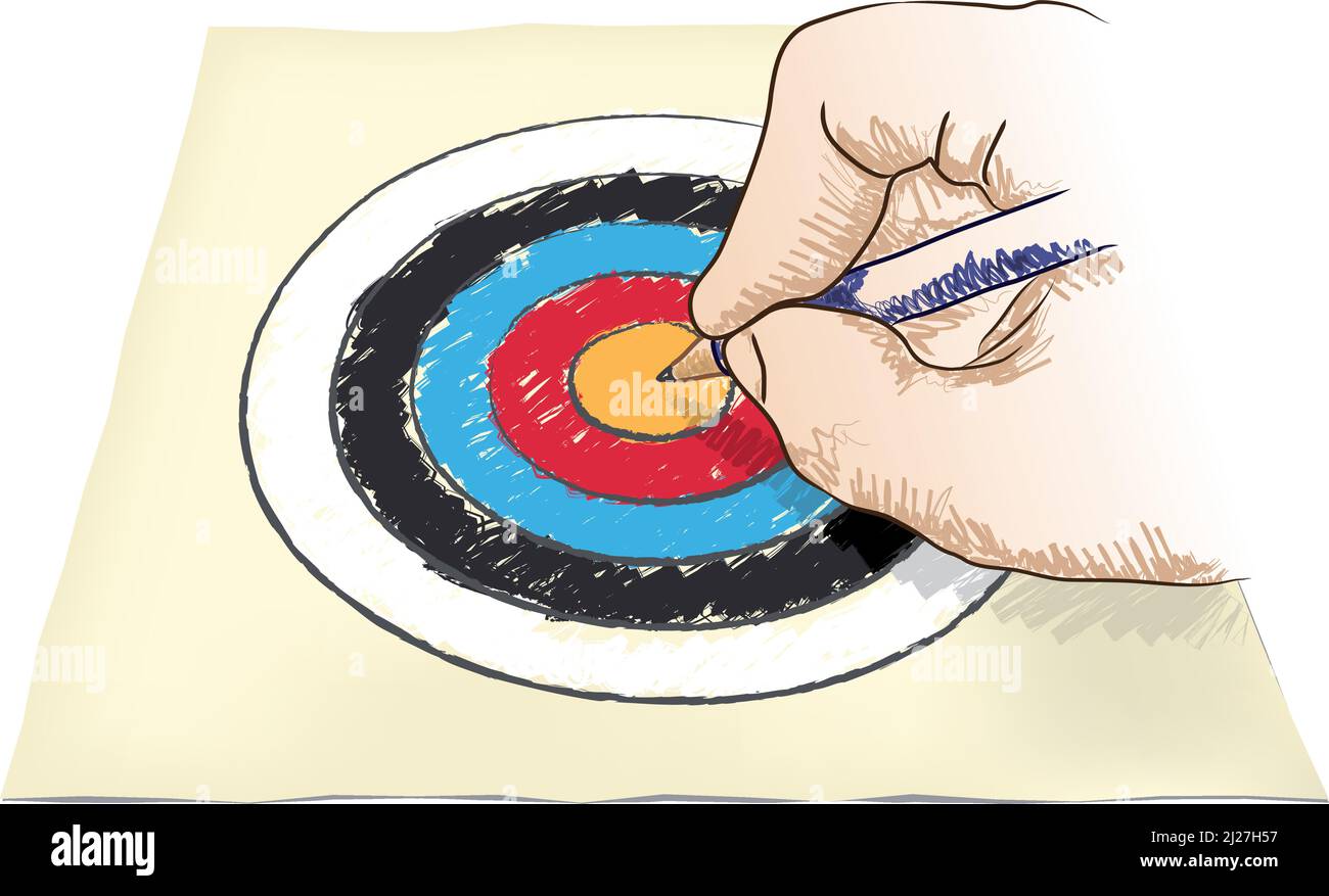 Hand draws a target, a center, vector illustration Stock Vector Image ...