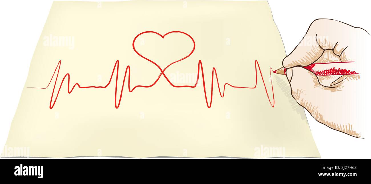 Hand draws a heart, vector illustration Stock Vector Image & Art - Alamy