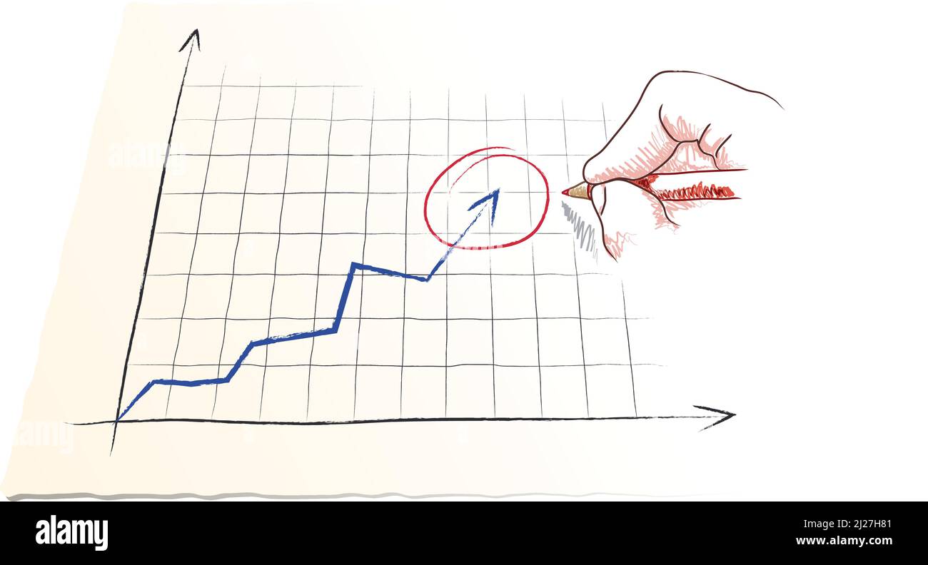 Hand draws a graph, vector illustration Stock Vector Image & Art - Alamy