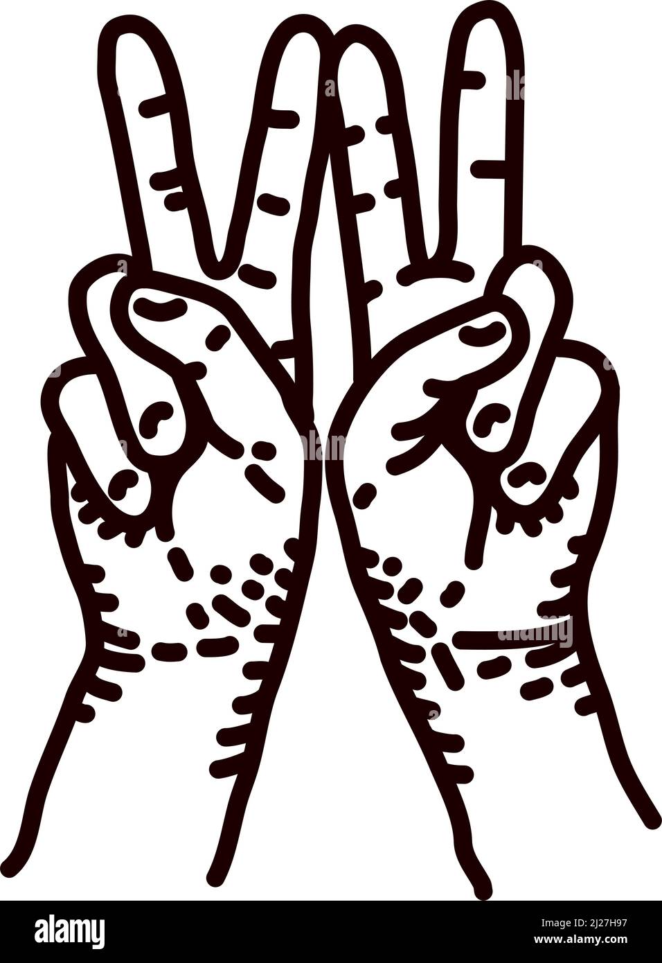 Hand symbol of victory, vector illustration Stock Vector Image & Art ...