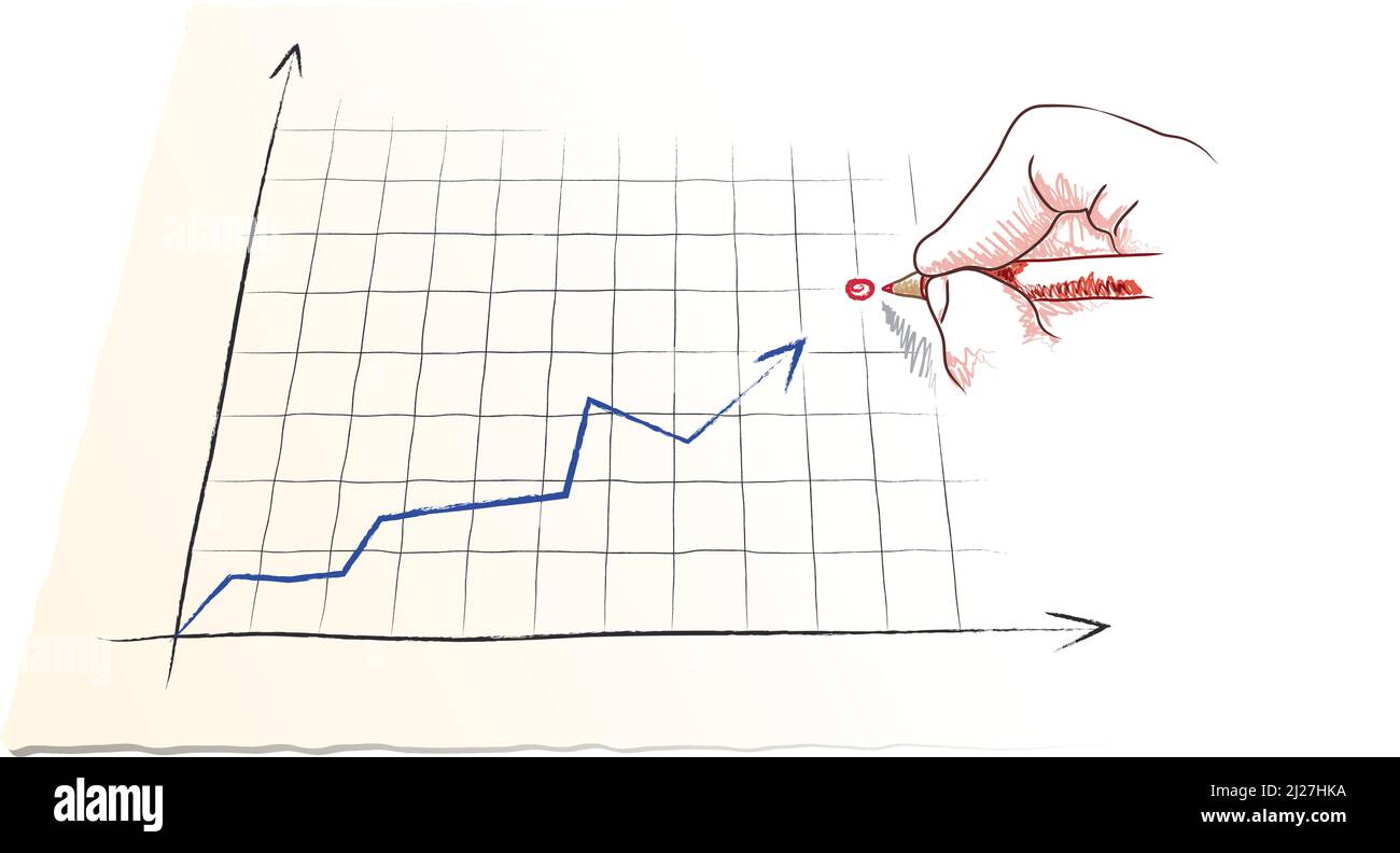 Hand draws a graph, vector illustration Stock Vector Image & Art - Alamy