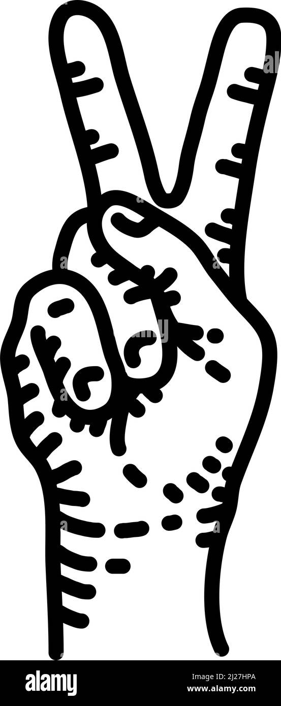 Hand symbol of victory, vector illustration Stock Vector Image & Art ...