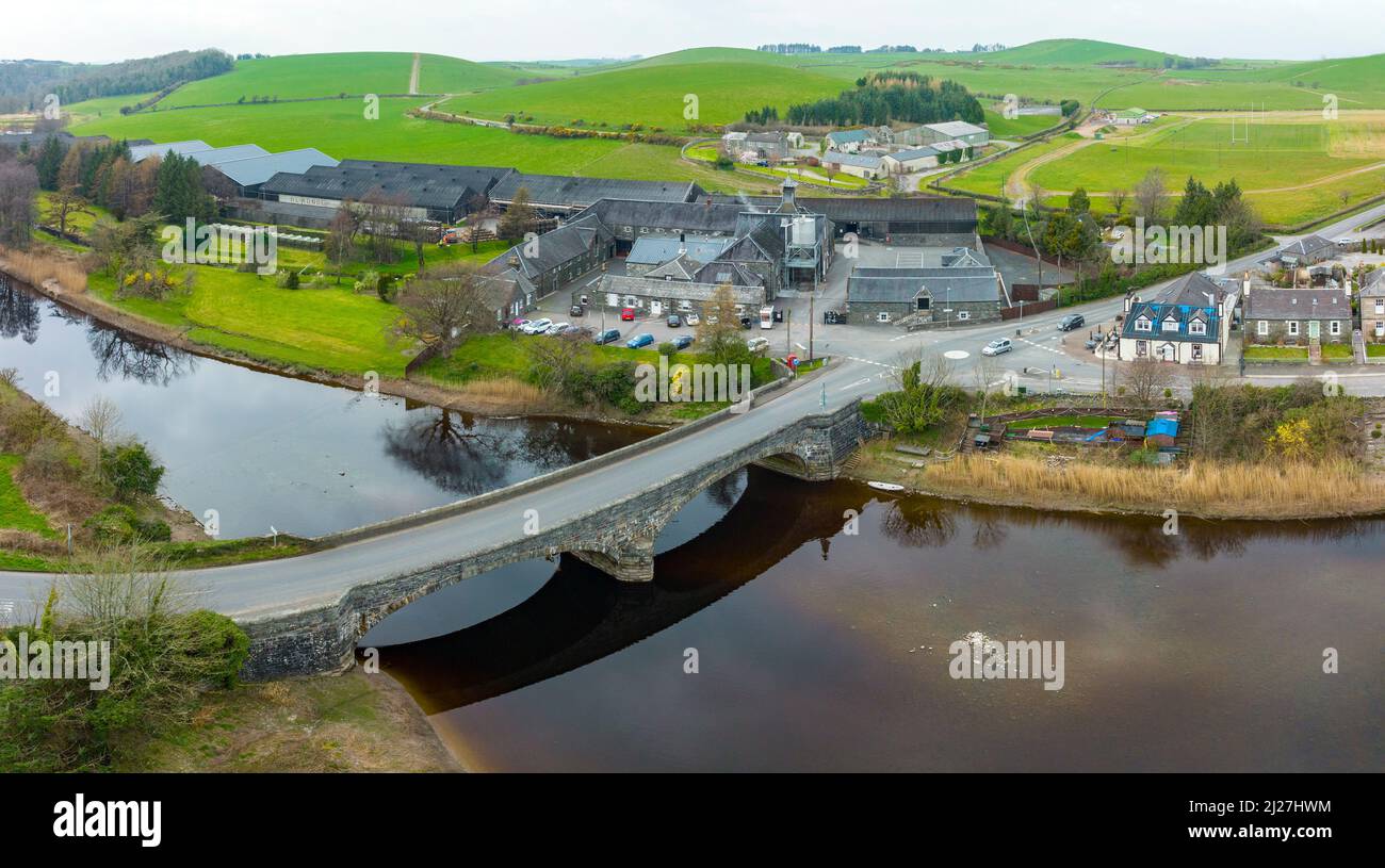 Aerial view of Bladnoch Distillery, southern most in Scotland, in ...