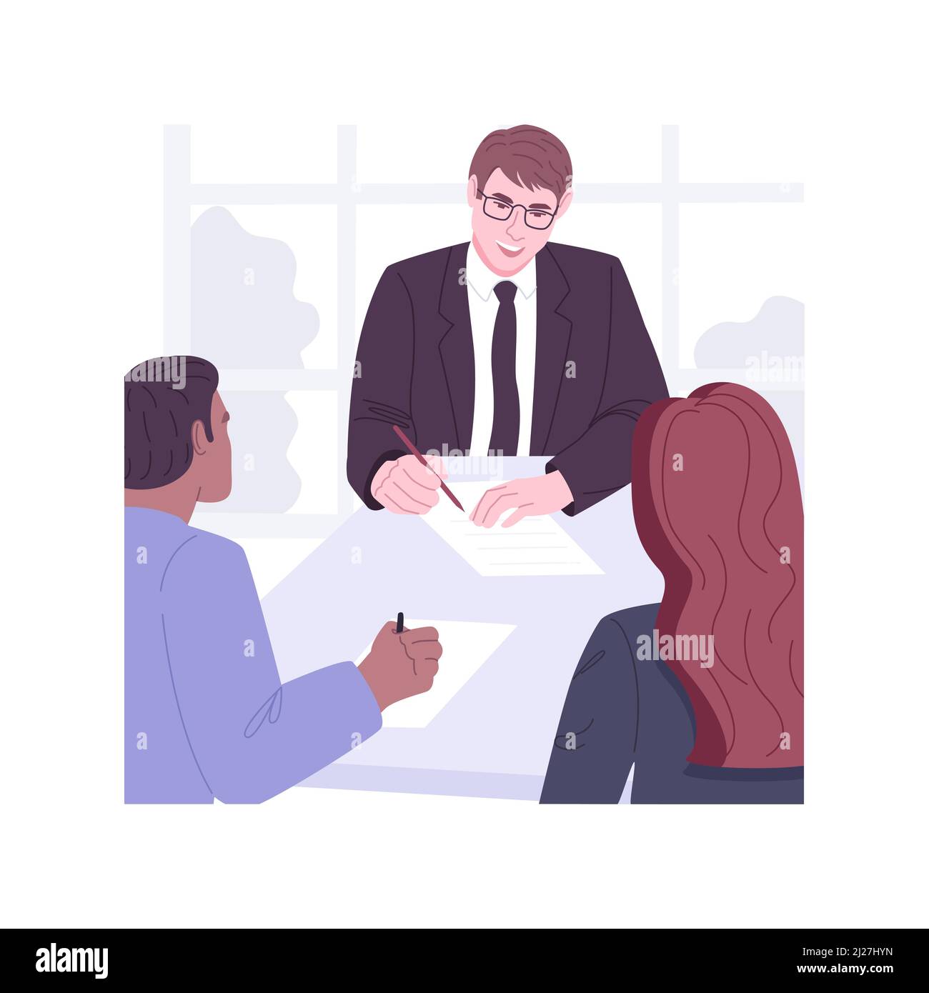 Signing contracts isolated cartoon vector illustrations Stock Vector ...