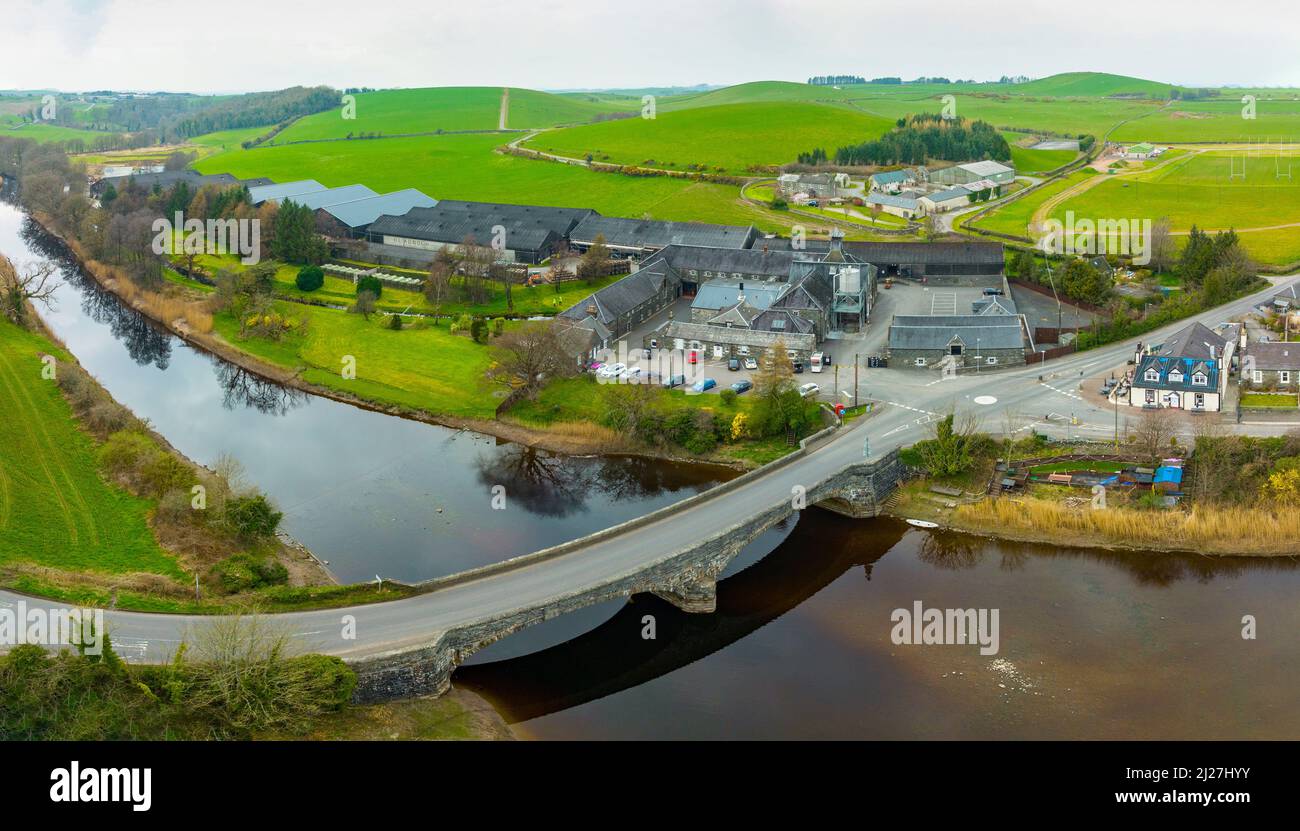 Aerial view of Bladnoch Distillery, southern most in Scotland, in ...