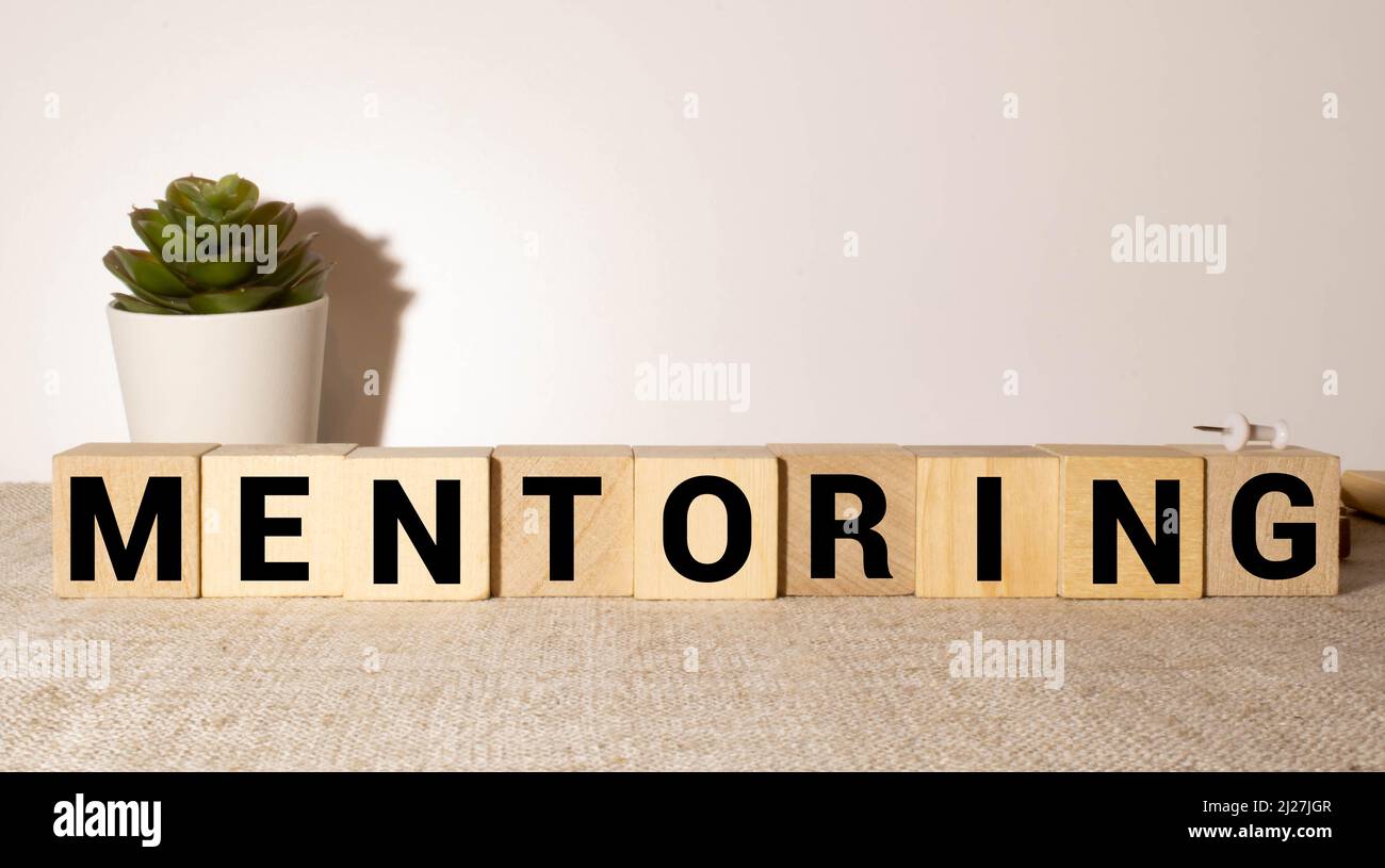 Mentoring - word from wooden blocks with letters, help and advice ...