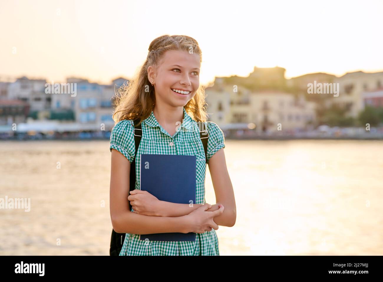 Outdoor portrait of a schoolgirl child 10, 11 years old Stock Photo - Alamy