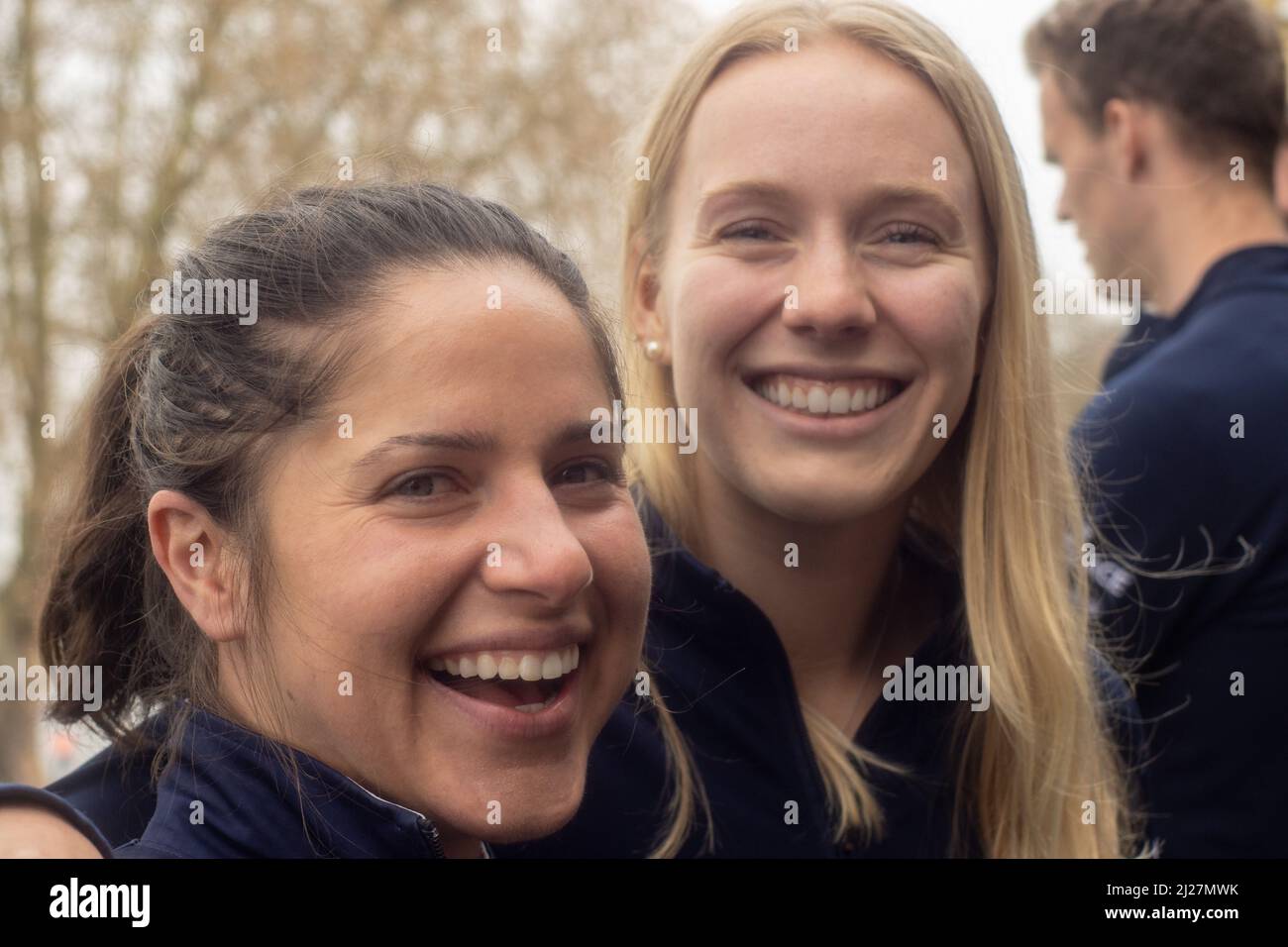 London, UK. 30th Mar, 2022. Oxford & Cambridge crews meet the press at ...