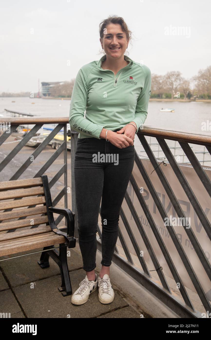 London, UK. 30th Mar, 2022. Ruby TewOxford & Cambridge crews meet the ...
