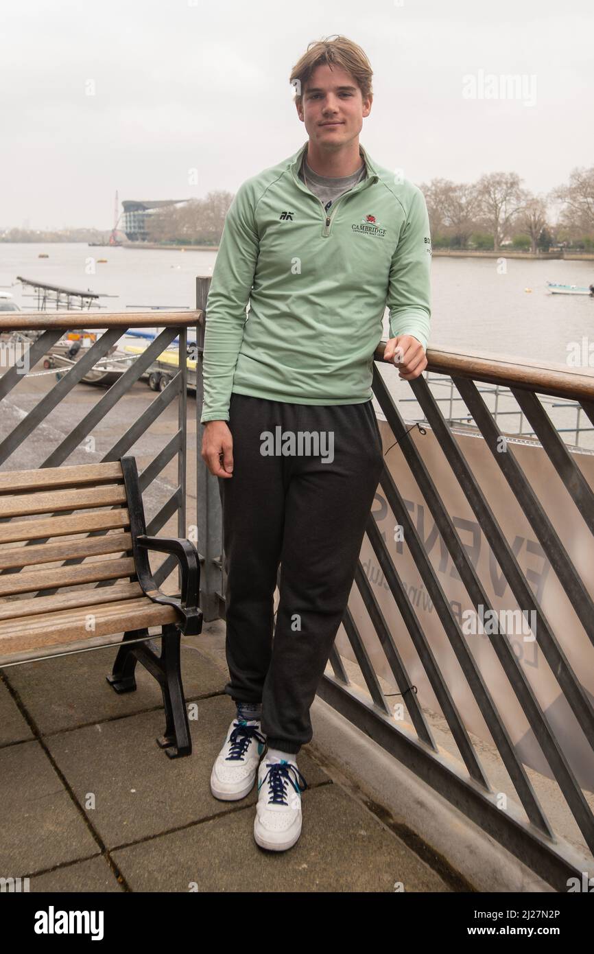 London, UK. 30th Mar, 2022. Luca Ferraro.Oxford & Cambridge crews meet ...